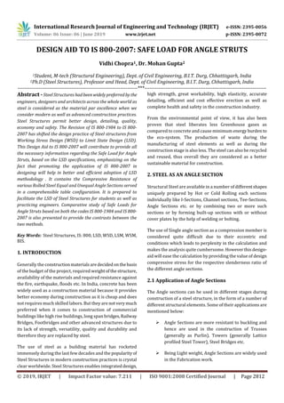 IRJET- Design AID to IS 800-2007: Safe Load for Angle Struts | PDF