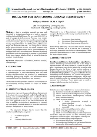 IRJET- Design AIDS for Beam-Column Design as per IS 800:2007 | PDF