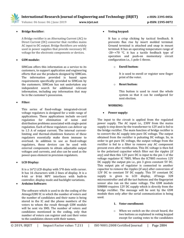 IRJET- Biometric based Electronic Voting Machine (EVM) using Arduino ... IRJET- Biometric based Electronic Voting Machine (EVM) using Arduino ...