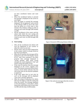 IRJET- Biometric based Electronic Voting Machine (EVM) using Arduino IDE | PDF
