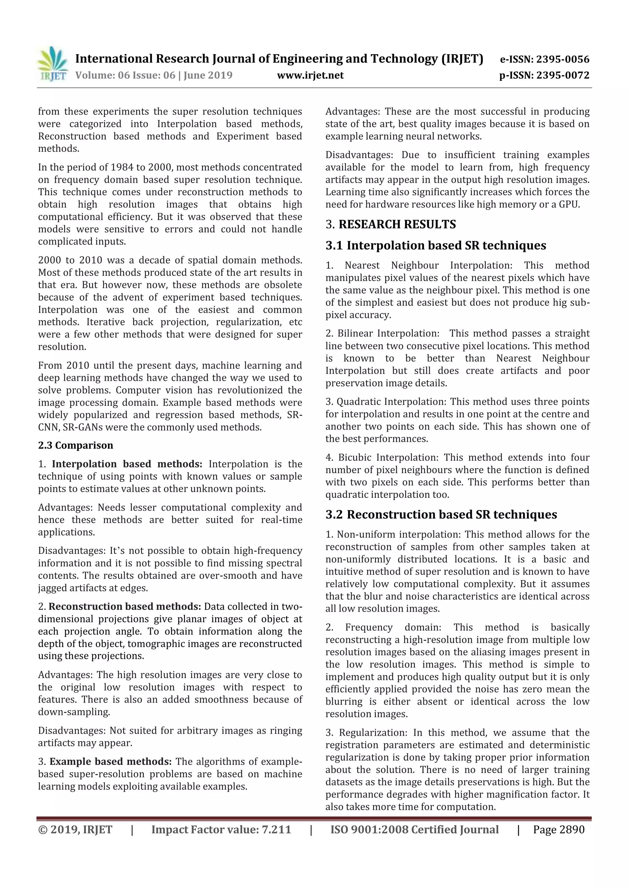 IRJET- Exploring Image Super Resolution Techniques | PDF