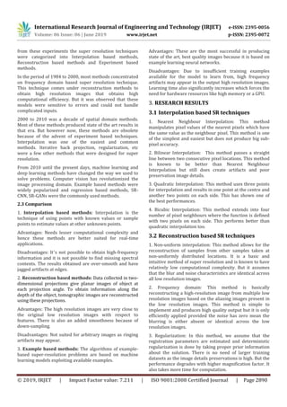 IRJET- Exploring Image Super Resolution Techniques | PDF