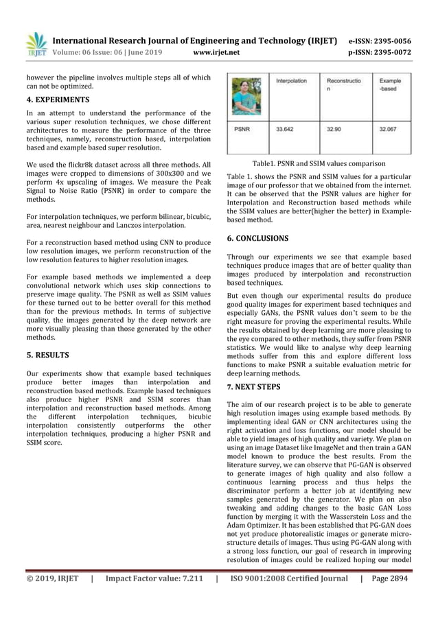 IRJET- Exploring Image Super Resolution Techniques | PDF