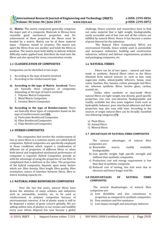 IRJET- Study of Mechanical Behaviour & Water-Absorption Characteristics of Sisal-Bagasse Fibre ...