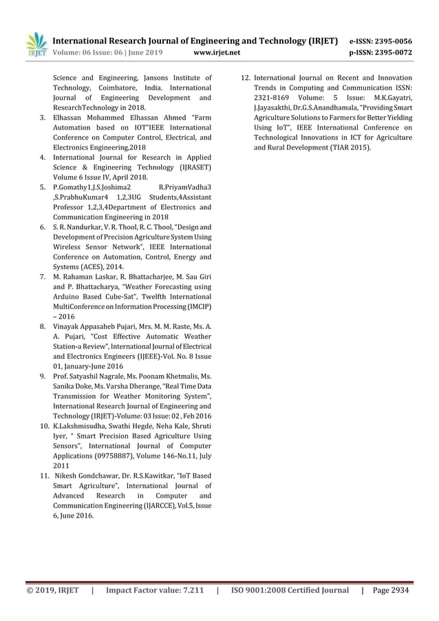 IRJET- Implementation of IoT in Agriculture with Real Time ...