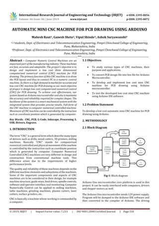 IRJET- Automatic Mini CNC Machine for PCB Drawing using Arduino | PDF