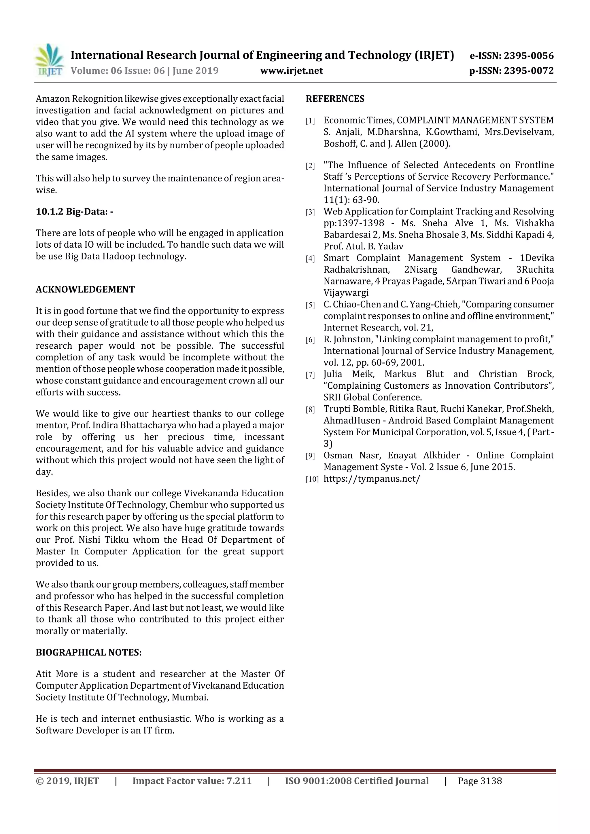 IRJET- City Complaint Management System | PDF