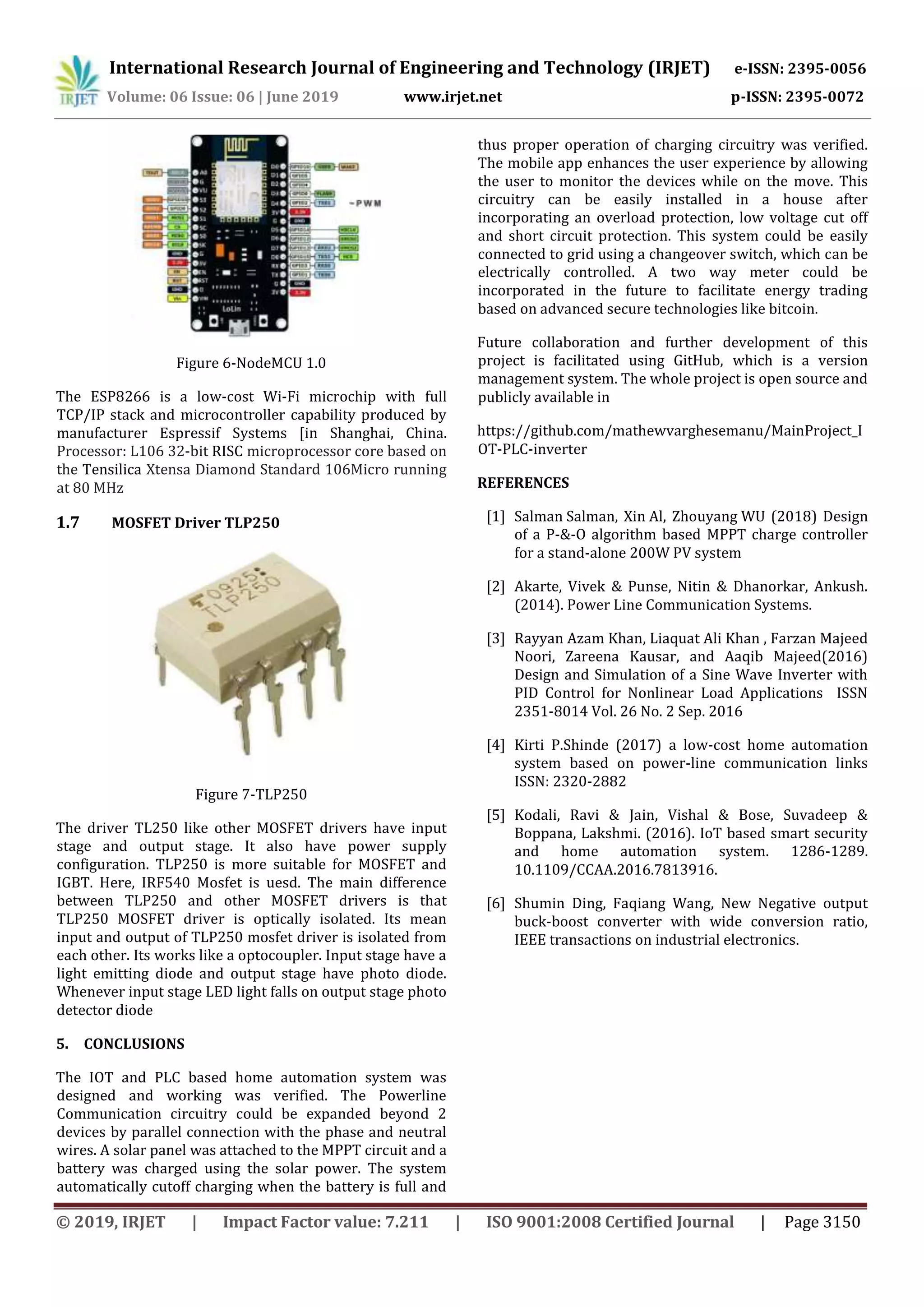 IRJET- IoT and PLC based Home Automation System with PV Inverter | PDF