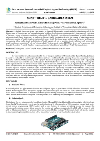 IRJET- Smart Traffic Barricade System | PDF