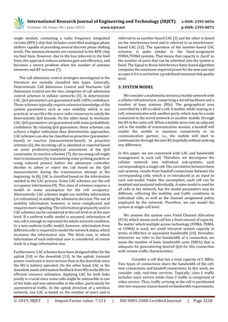 IRJET- Review Paper on Call Admission Control with Bandwidth Reservation Schemes in Wireless ...