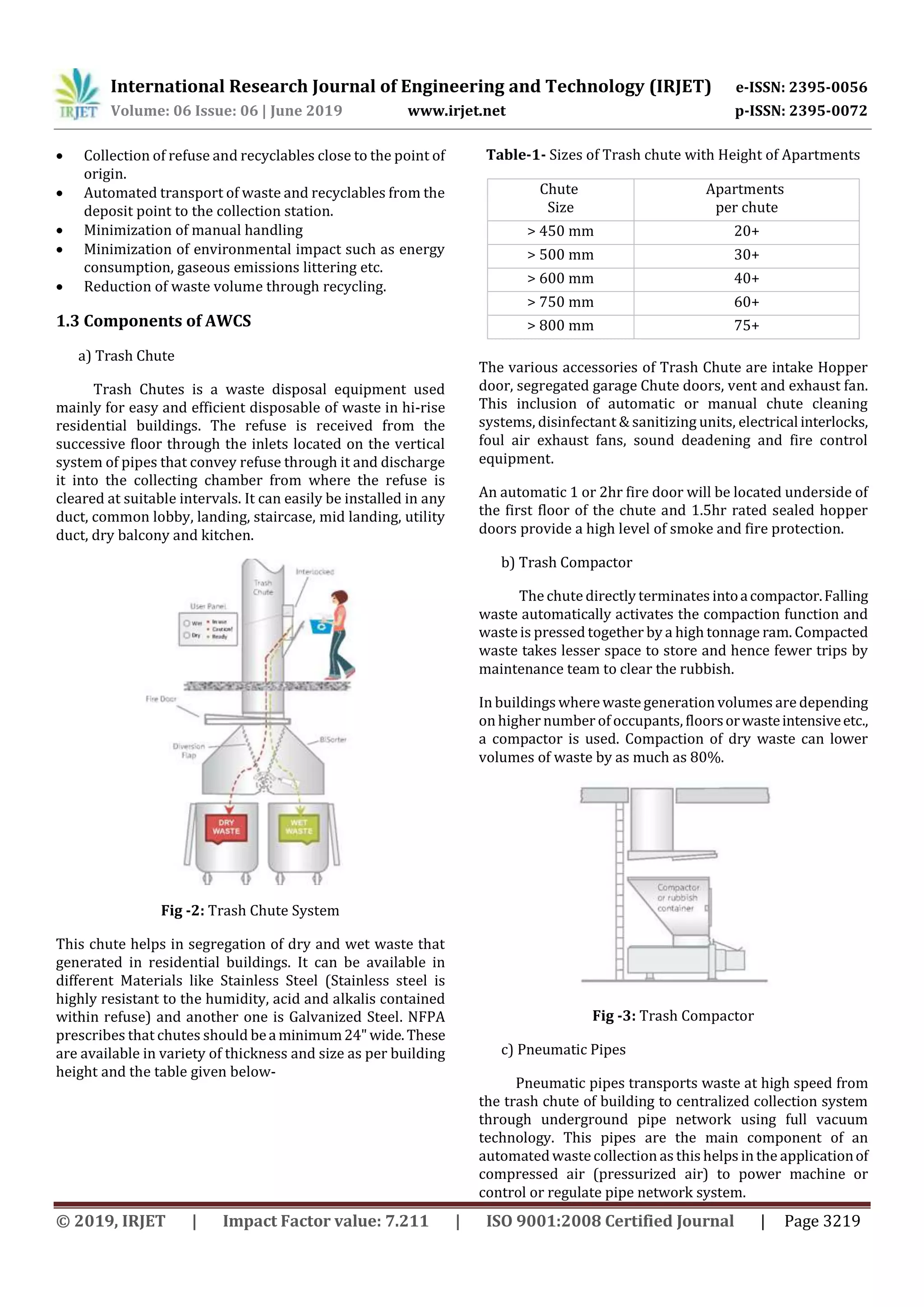 IRJET- An Automated Waste Collection System by using of Trash Chute for ...