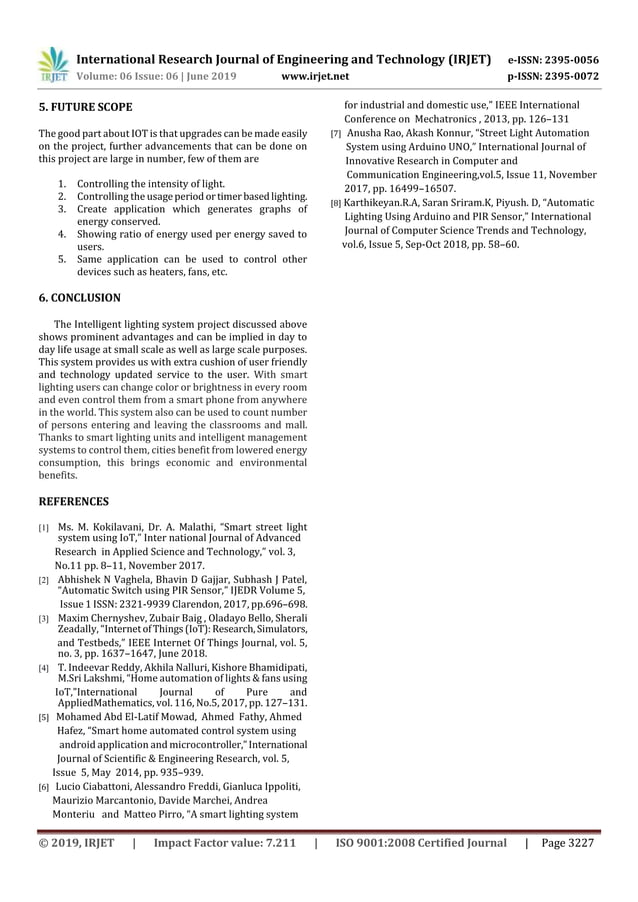 IRJET- Intelligent Lighting System for Classrooms and Mall using IoT | PDF | Home Appliances ...