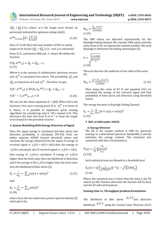 IRJET- Rapid Spectrum Sensing Algorithm in Cooperative Spectrum Sensing for a Large Network | PDF