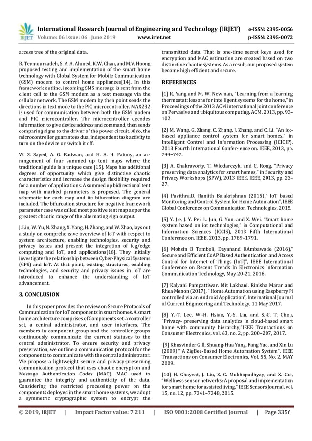 IRJET- A Survey on Secure Protocols of Communication for IoT Components in Smart Homes | PDF