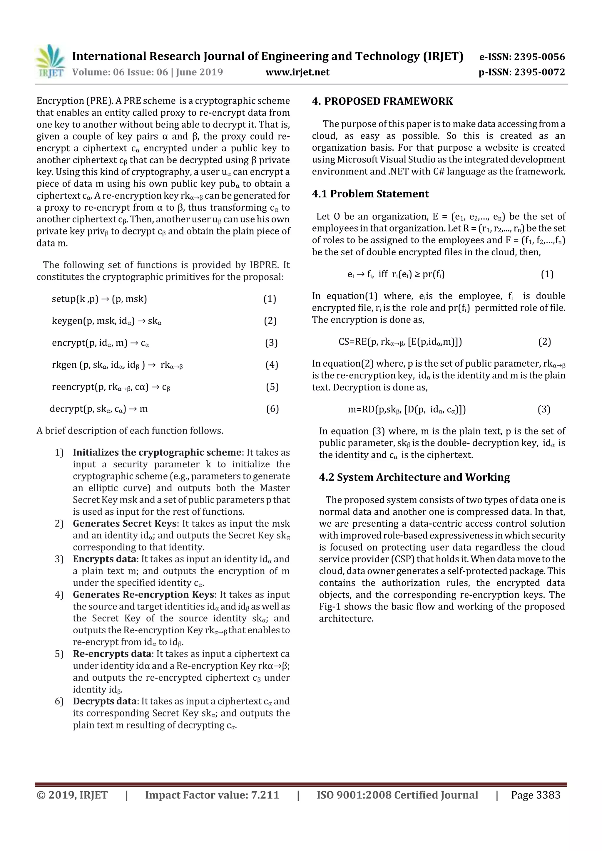IRJET- Data Centric Access Control Solution with Role baesd Proxy Re-Encryption | PDF | Cloud ...
