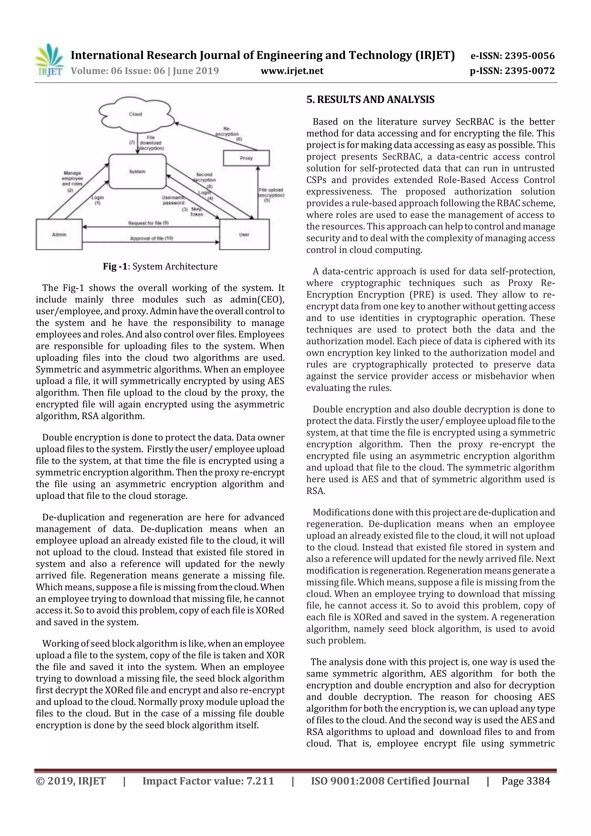 IRJET- Data Centric Access Control Solution with Role baesd Proxy Re-Encryption | PDF | Cloud ...
