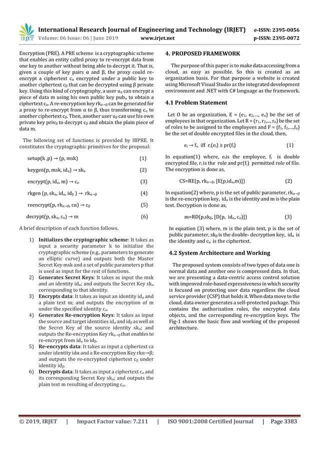 Irjet Data Centric Access Control Solution With Role Baesd Proxy Re Encryption Pdf