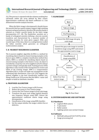 IRJET- Fabric Defect Detection using Discrete Wavelet Transform | PDF