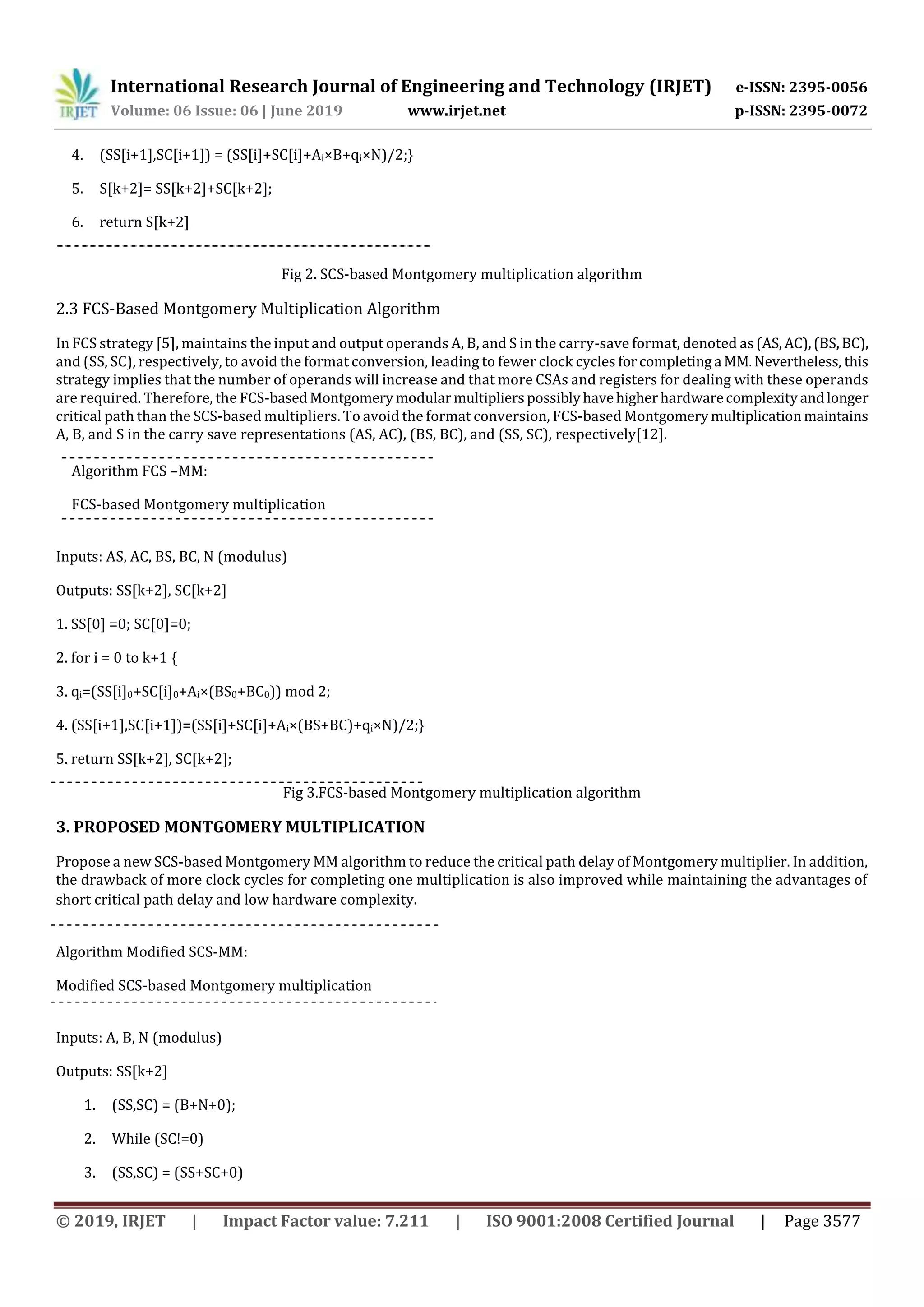 IRJET- VLSI Architecture for Montgomery Modular Multiplication | PDF IRJET- VLSI Architecture for Montgomery Modular Multiplication | PDF