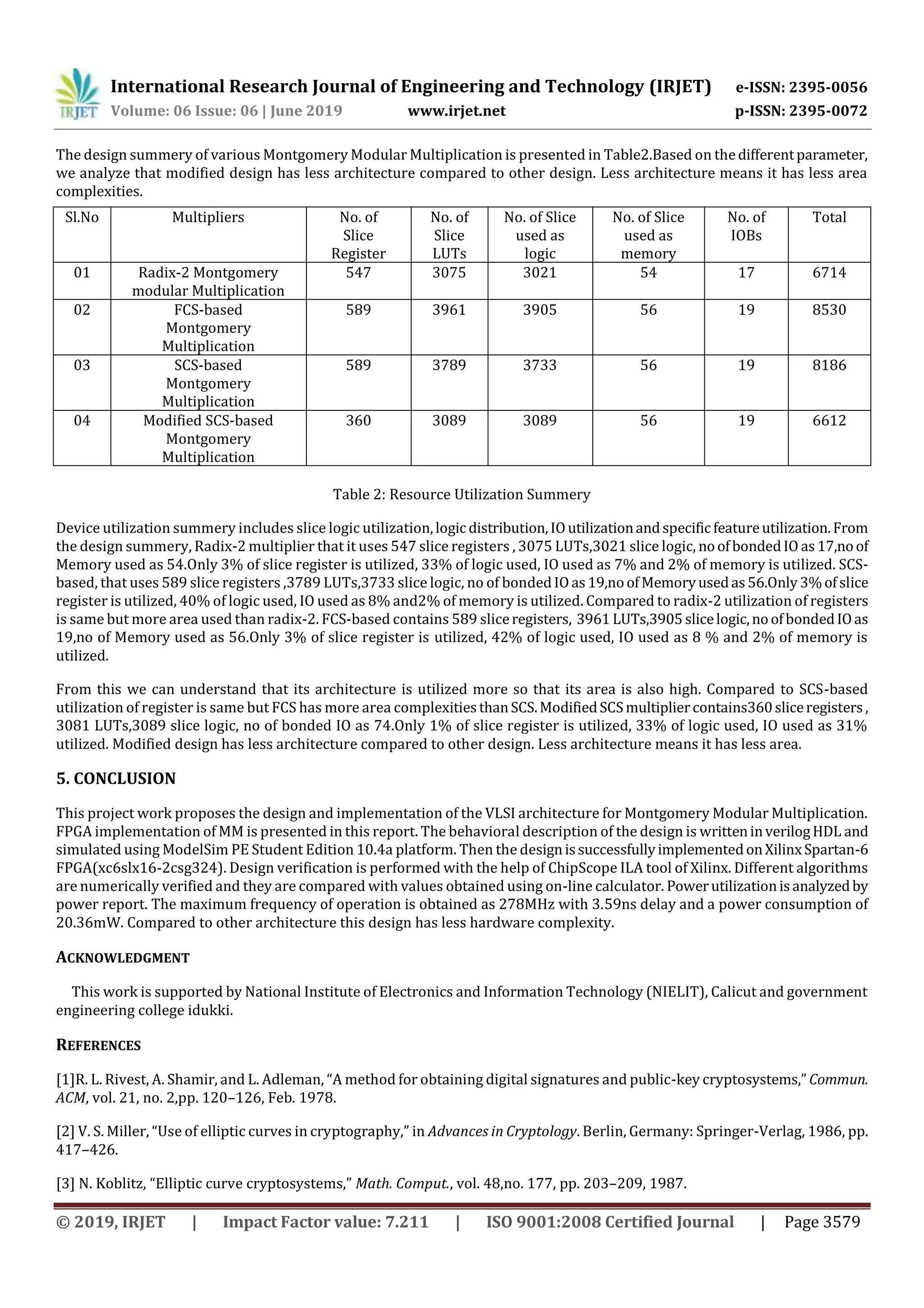 IRJET- VLSI Architecture for Montgomery Modular Multiplication | PDF IRJET- VLSI Architecture for Montgomery Modular Multiplication | PDF