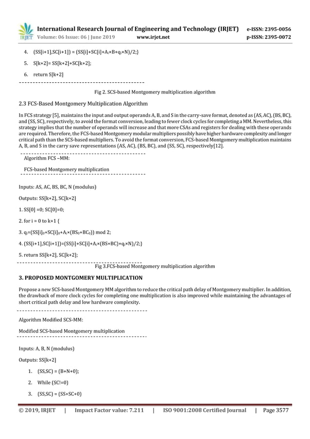 IRJET- VLSI Architecture for Montgomery Modular Multiplication | PDF