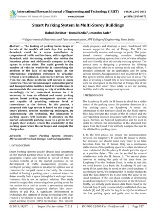 IRJET- Smart Parking System in Multi-Storey Buildings | PDF