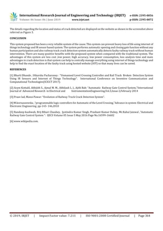 IRJET- Automatic Gate Crossing and IoT based Train Track Crack ...