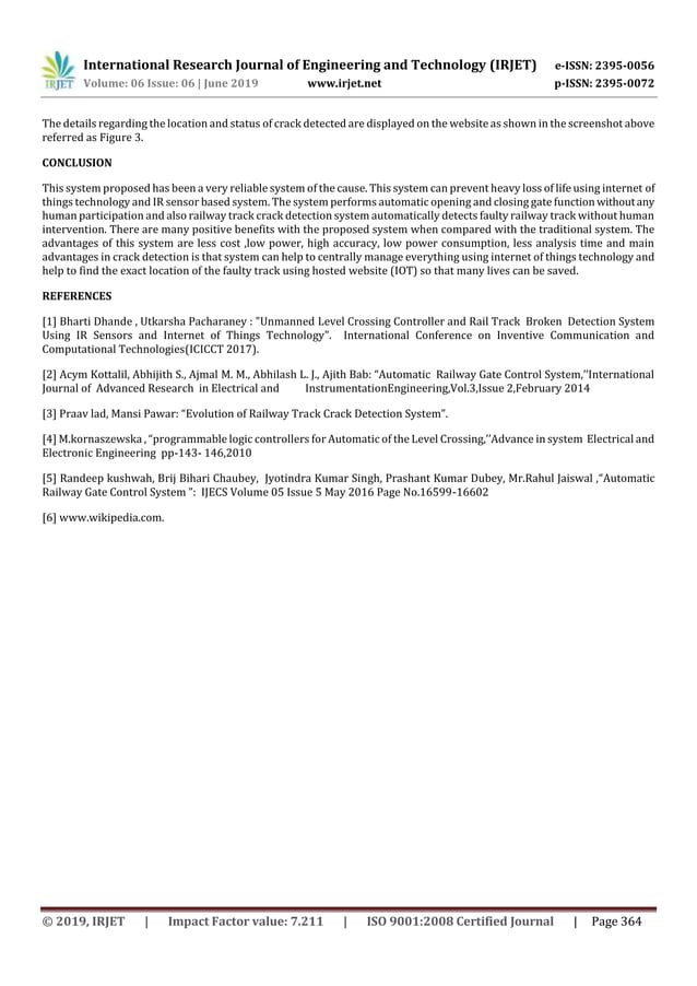 IRJET- Automatic Gate Crossing and IoT based Train Track Crack ...