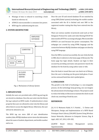IRJET- The Smart Library for Book Placement | PDF