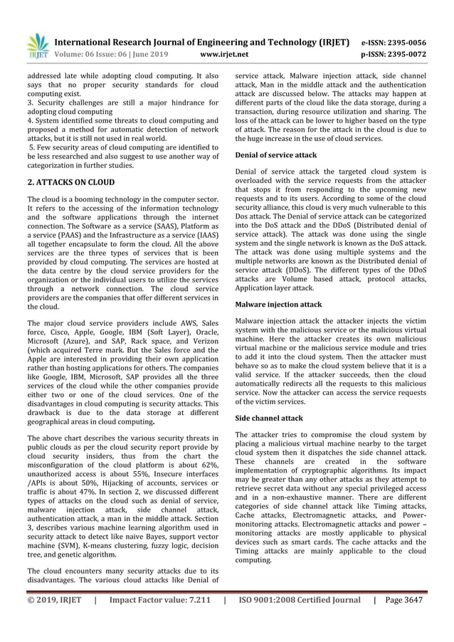 IRJET- A Survey on SaaS-Attacks and Digital Forensic | PDF