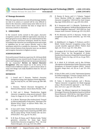 IRJET- Review on Optical Character Recognition | PDF
