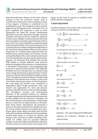 IRJET- Vibration Analysis of Simply Supported Beam with Varying Crack Depth and Location by ...