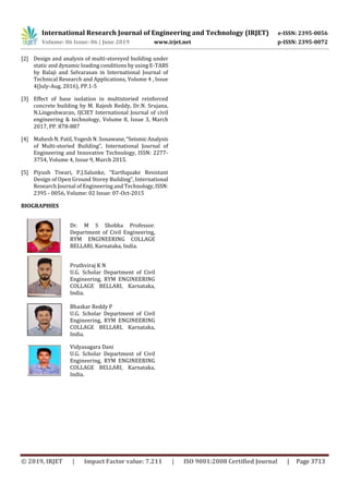 IRJET- Analysis, Design and Estimation of Multi- Storied Residential Building by ETABS | PDF