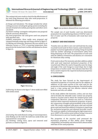IRJET- Improvement of Mechanical Properties of Recycled Green Sand by ...