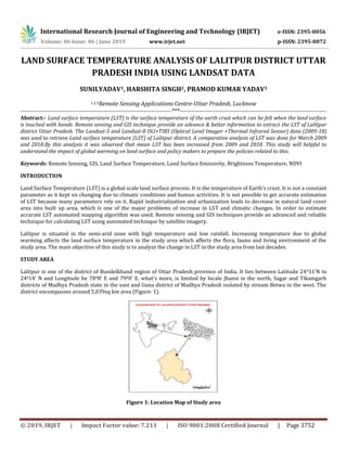 IRJET- Land Surface Temperature Analysis of Lalitpur District Uttar ...