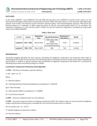 IRJET- Land Surface Temperature Analysis of Lalitpur District Uttar ...