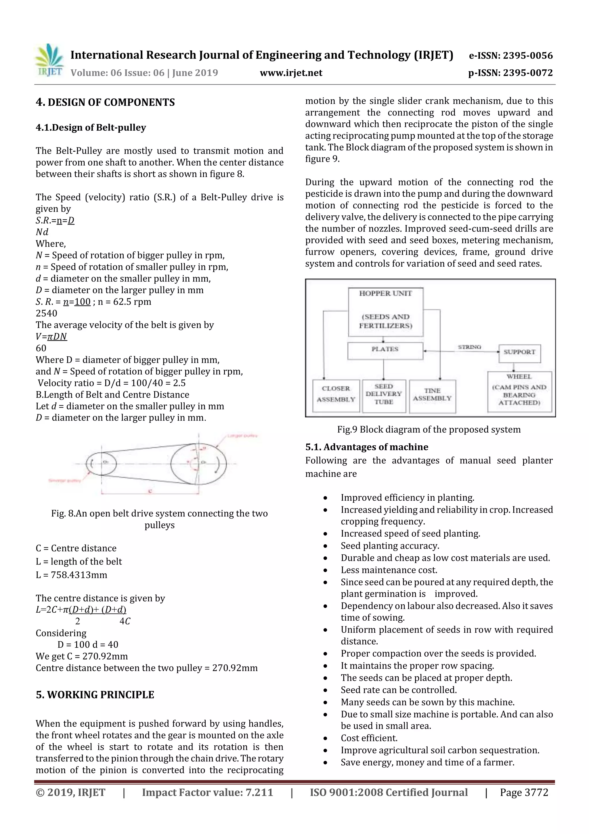 IRJET- Design and Fabrication of Manually Operated Seed Sowing Machine ...