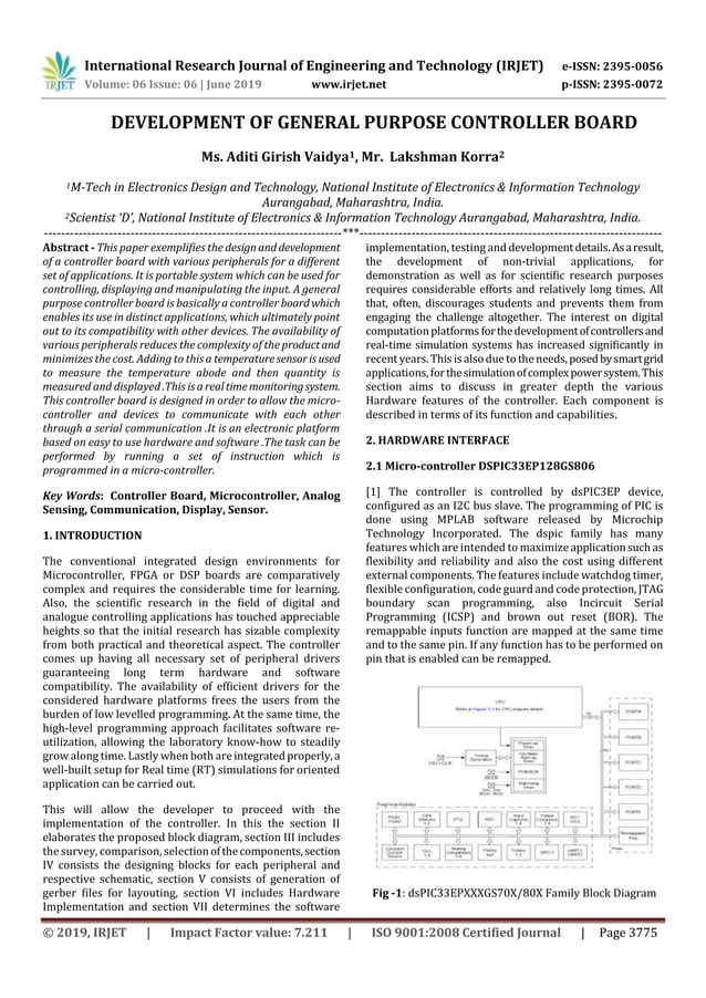 IRJET- Development of General Purpose Controller Board | PDF
