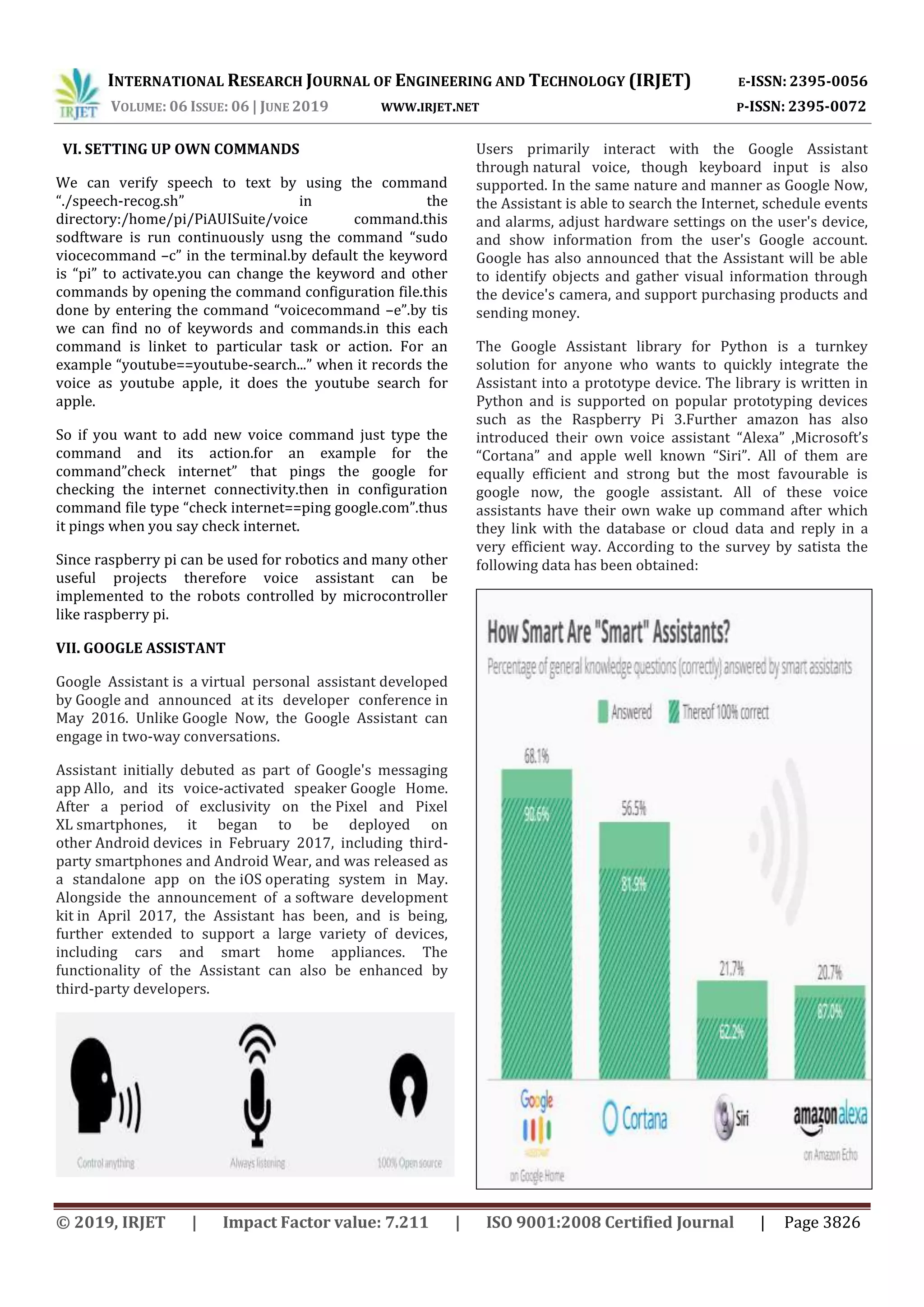 IRJET- Voice Recognition(AI) : Voice Assistant Robot | PDF | Operating Systems | Computer ...
