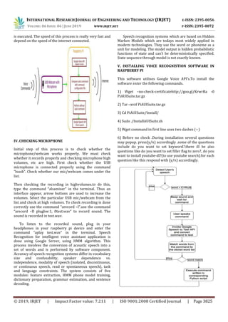 IRJET- Voice Recognition(AI) : Voice Assistant Robot | PDF
