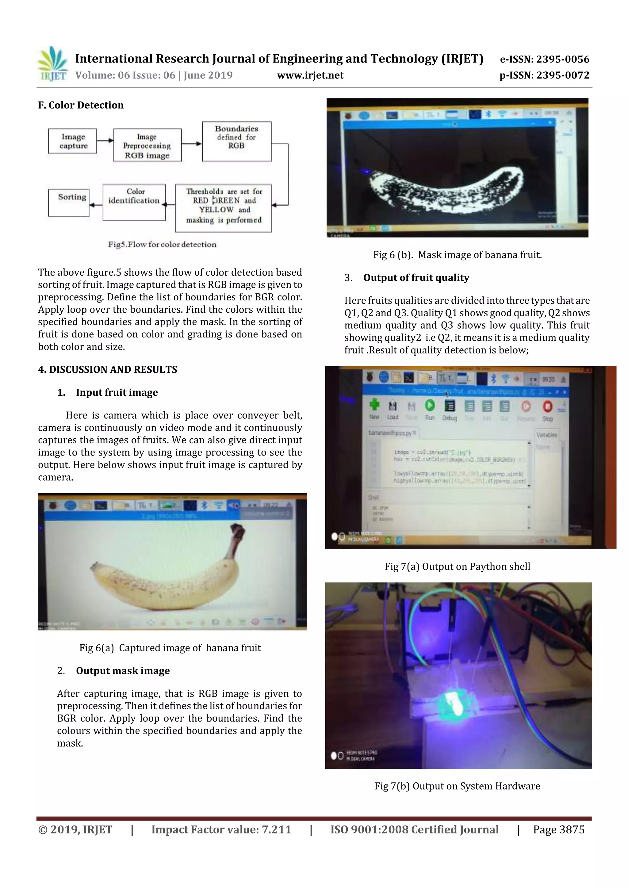 IRJET- Automatic Fruit Quality Detection System | PDF | Agriculture | Industries