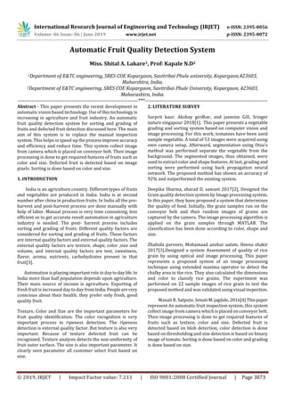 IRJET- Automatic Fruit Quality Detection System | PDF