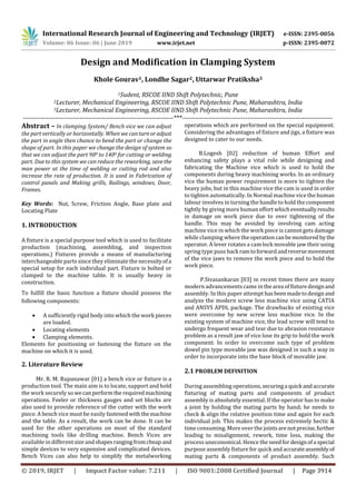 IRJET- Design and Modification in Clamping System | PDF