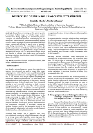 Despeckling of Sar Image using Curvelet Transform | PDF