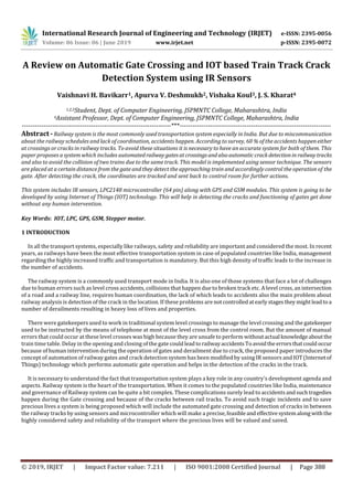 IRJET- A Review on Automatic Gate Crossing and IoT based Train Track Crack Detection System ...