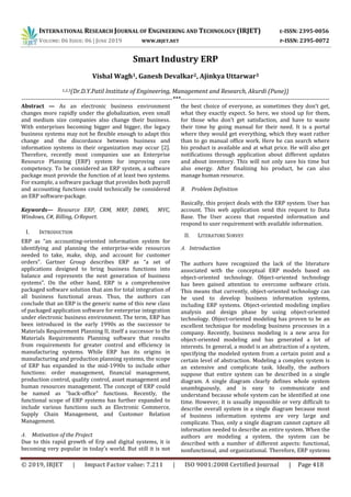 IRJET- Smart Industry ERP | PDF | Computing | Technology & Computing