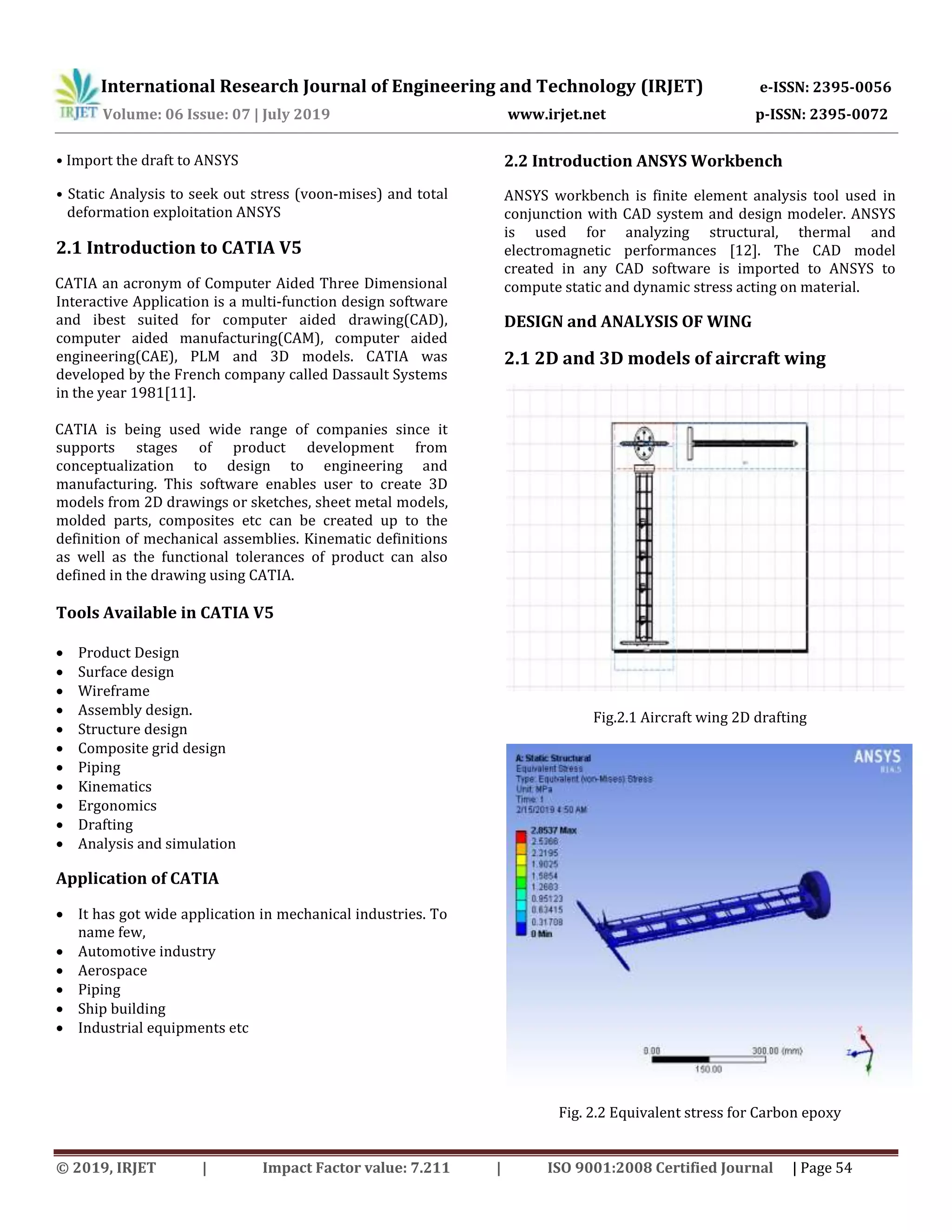 IRJET- Design and Analysis of Opto Wing of an Aircraft using Ansys ...