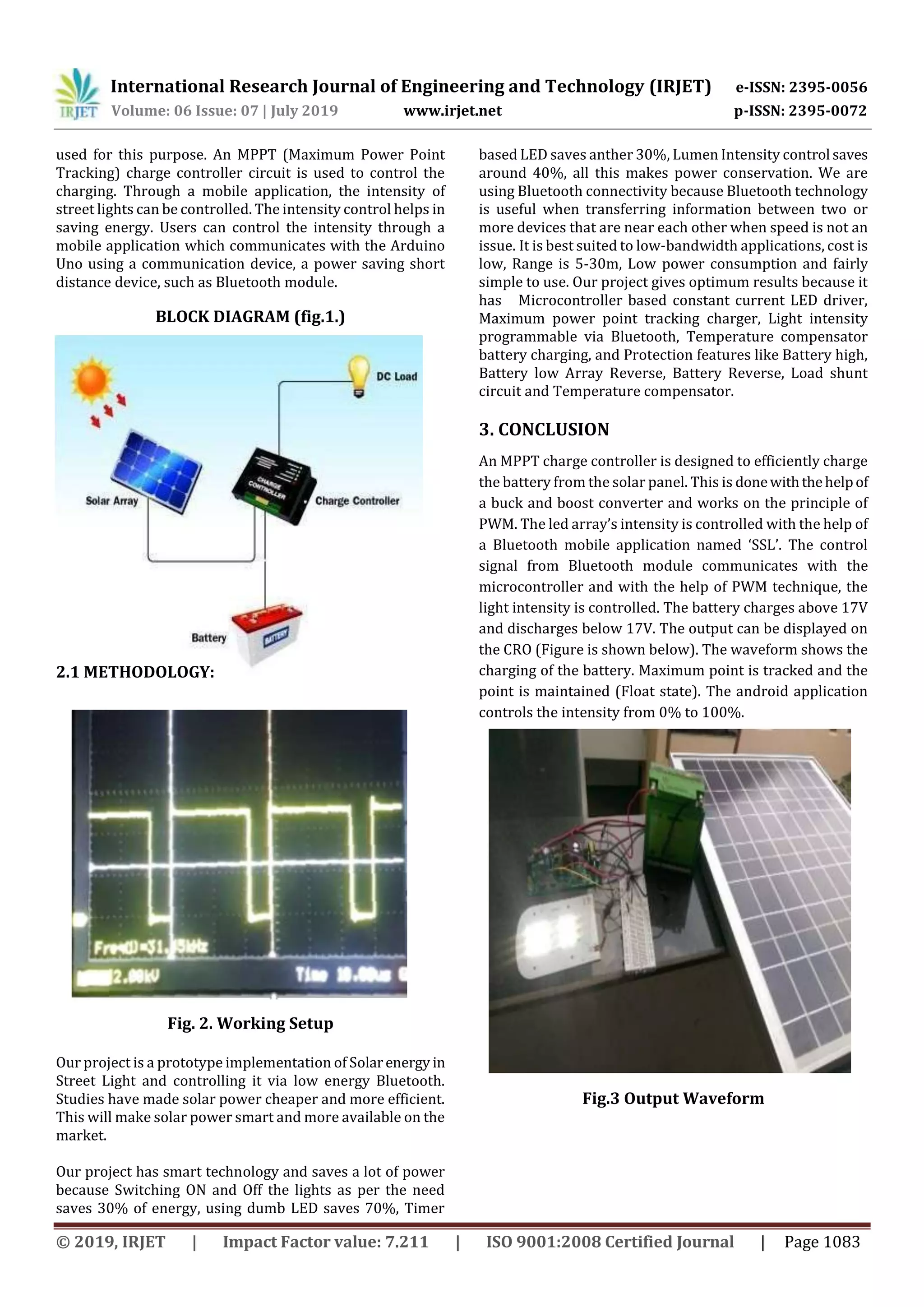 IRJET- Smart Solar Street Lighting System with Bluetooth Connectivity | PDF
