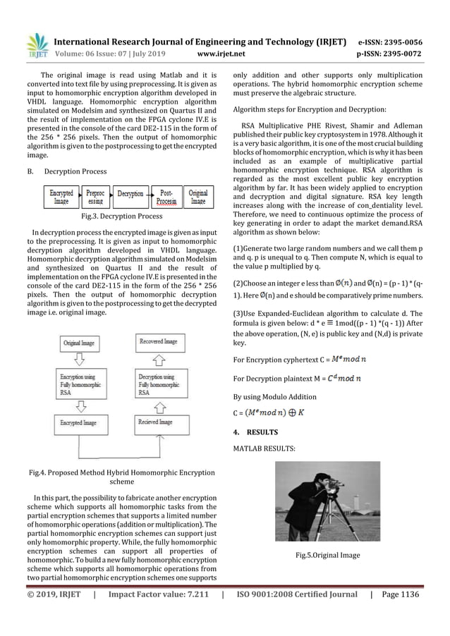 Irjet Fpga Implementation Of Image Encryption And Decryption Using Fully Homomorphic Technique