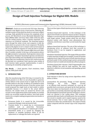 IRJET- Design of Fault Injection Technique for Digital HDL Models | PDF | Computing | Technology ...